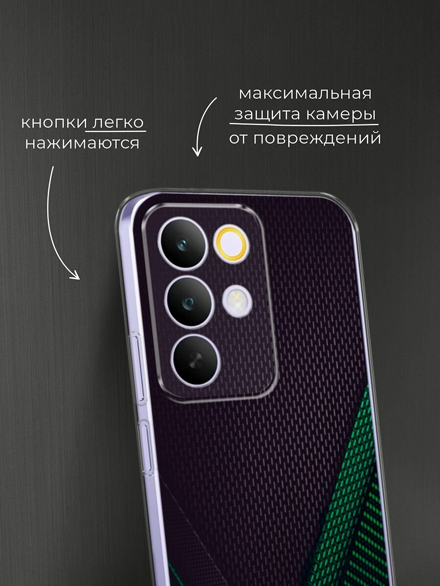 Силиконовый чехол на Realme C85 / Реалми C85 с принтом Зеленый карбон — фото 1