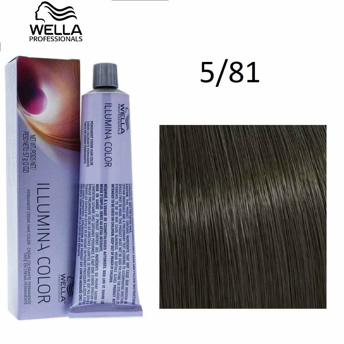 Wella Professionals Крем-краска для волос 5/81 ILLUMINA COLOR светло-коричневый жемчужно-пепельный 60мл