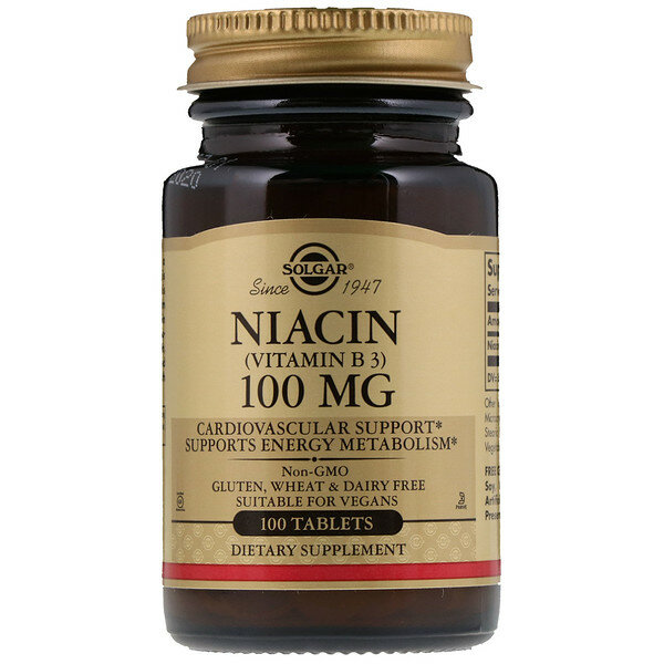 Solgar Niacin 100mg 100 Tablets
