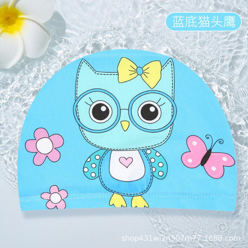 Детская купальник с принтом совы на голубом фоне, удобная защита ушей для детей 1-7 лет