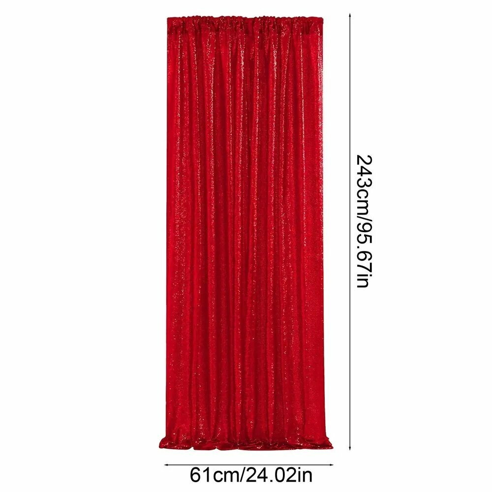 Штора для примерочной шторы блэкаут Золотые блестки 61х243 см крепление Без крепления красный