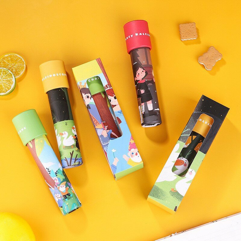 Волшебный калейдоскоп, образовательная научная игрушка для детей, трансформируемый мультяшный вращающийся калейдоскоп, DIY образовательная игрушка калейдоскоп