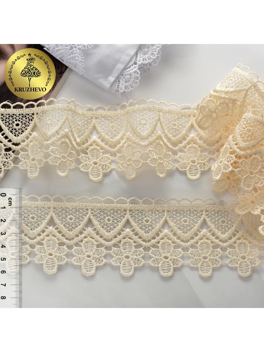 Кружево гипюр шир.60мм уп.2,7м