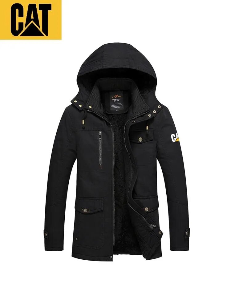 Куртка Caterpillar Мужская утепленная куртка в стиле vintage, Водоотталкивающая ткань, Износостойкая рабочая одежда, Свободный крой-Для осени и зимы