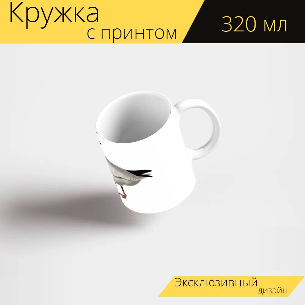 Кружка с рисунком, принтом "Гусь Старинный рисунок Старинный рисунок гуся на белом фоне Гусь марочный Рисование Изобразительное искусство иллюстрация картина эскиз птица." 320 мл.