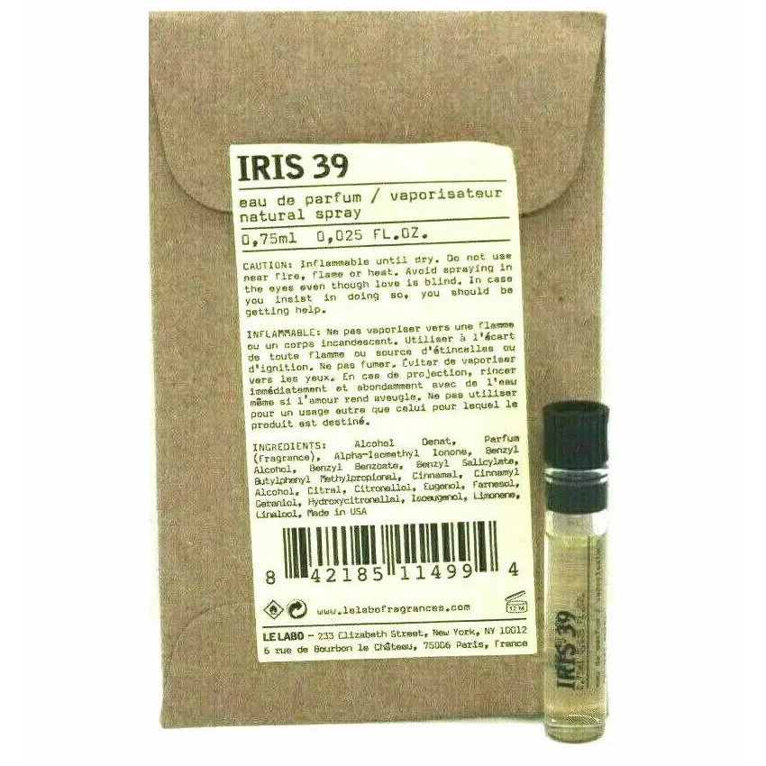 Парфюмерная вода Le Labo Iris 39 миниатюра 0.75 мл / Пробник духов Ле Лабо Ирис 39
