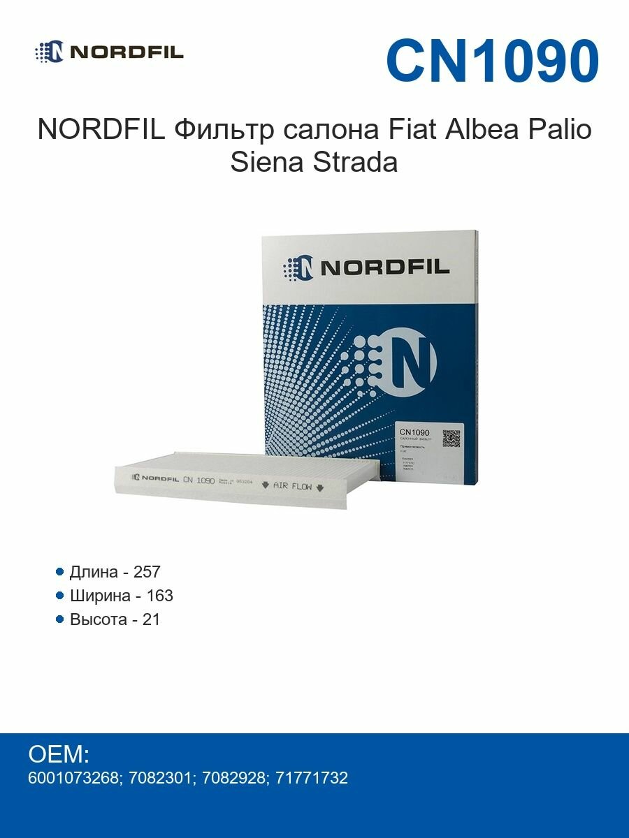 NORDFIL Фильтр салона Fiat Albea Palio Siena Strada