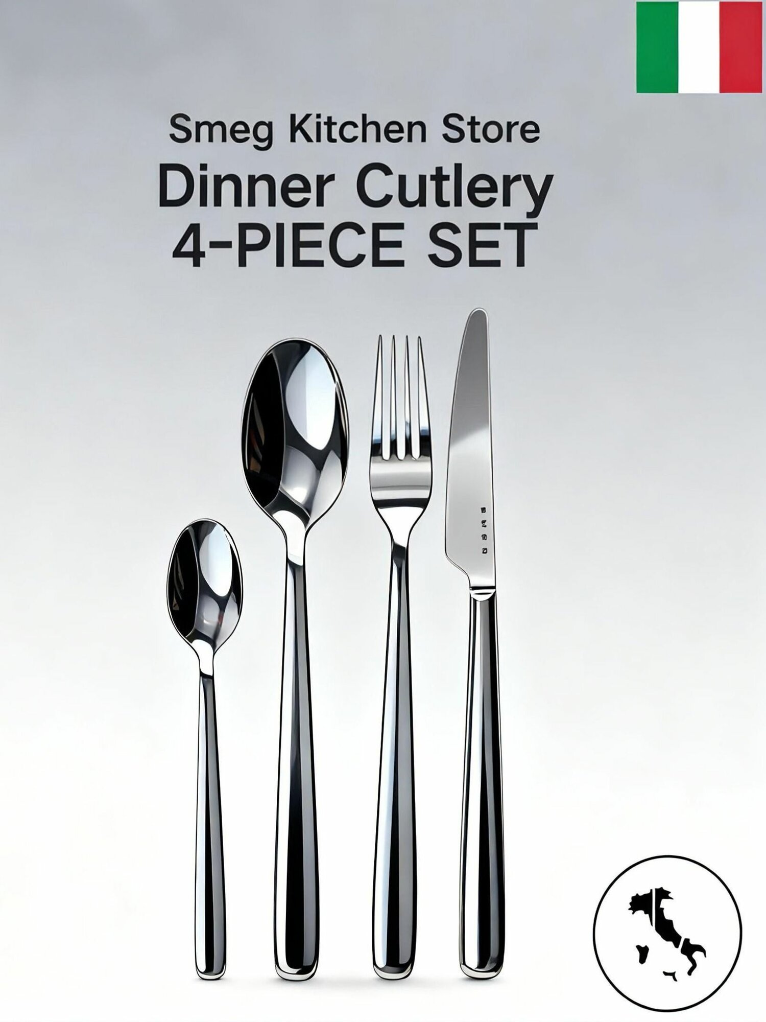 Smeg Набор десертных приборов 4 предм. серебристый