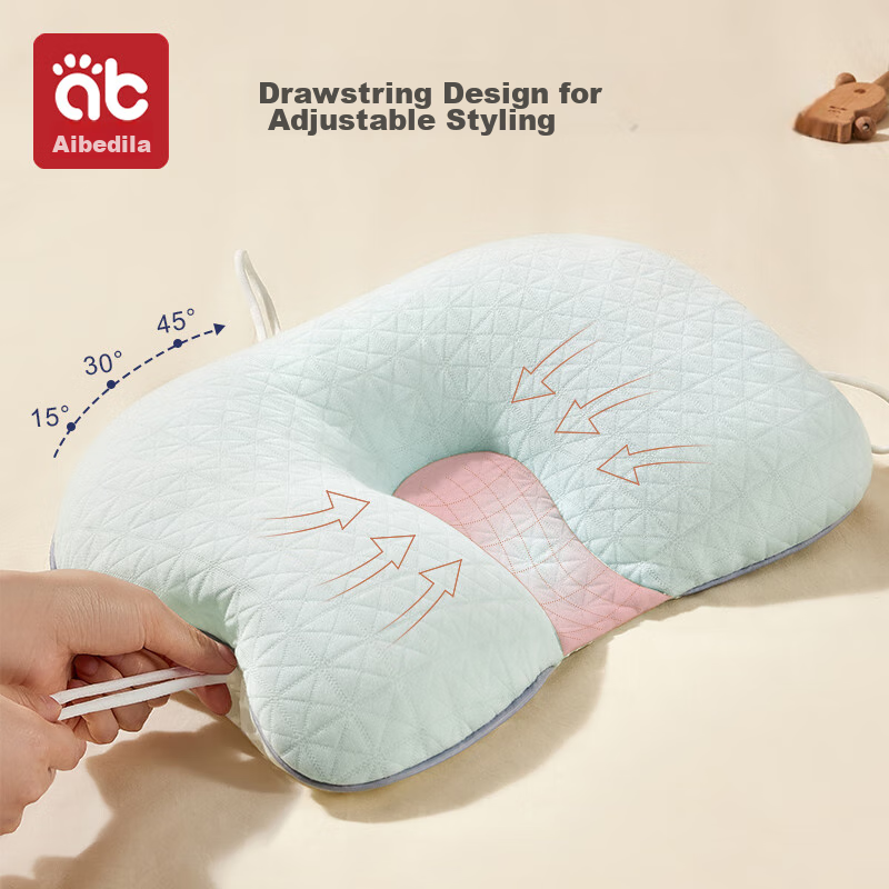 AIBEDILA Infant Shaping Pillow, 0-3 Years Old, Newborn Baby, PE Soft Tube Shaping Pillow, Head Shape Correction Pillow, Pink