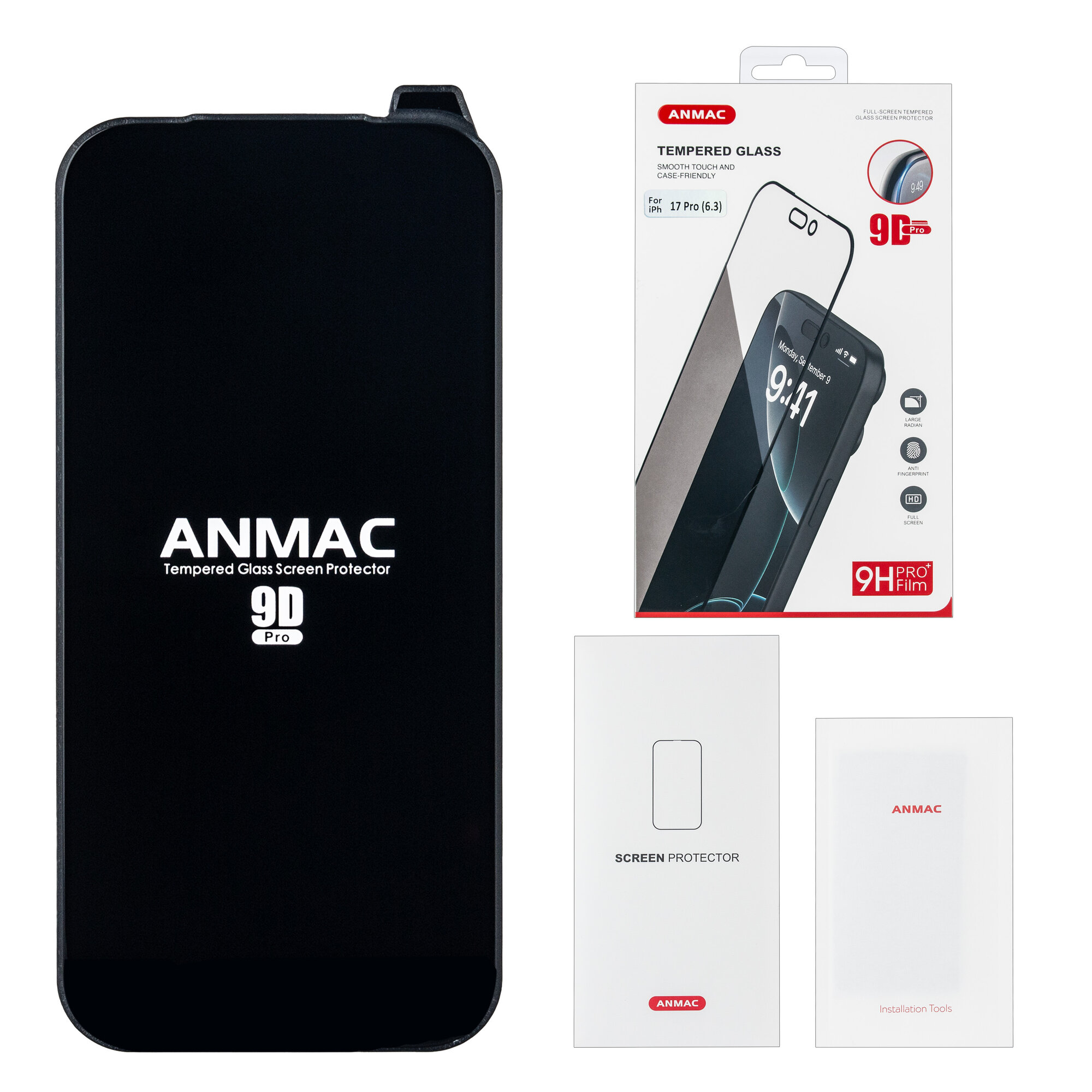 Защитное стекло iPh 17 Pro (6.3) 9D ANMAC Арт.1137565