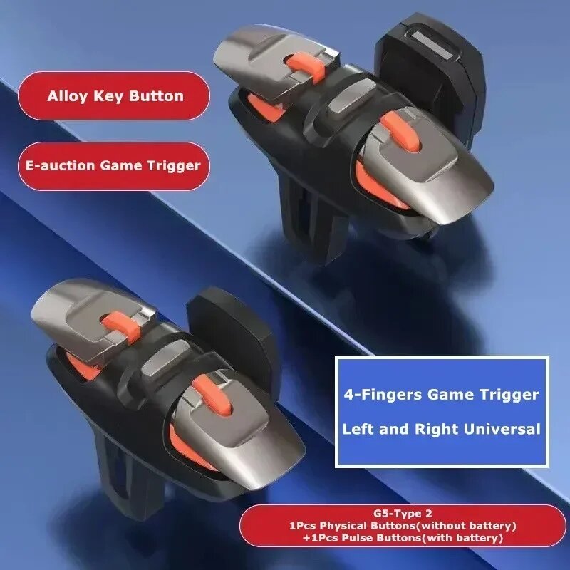 G5 мобильный телефон, геймпад с четырьмя пальцами, джойстик, контроллер L1R1, кнопка для стрельбы из сплава для IPhone, Android, игровой триггер PUBG