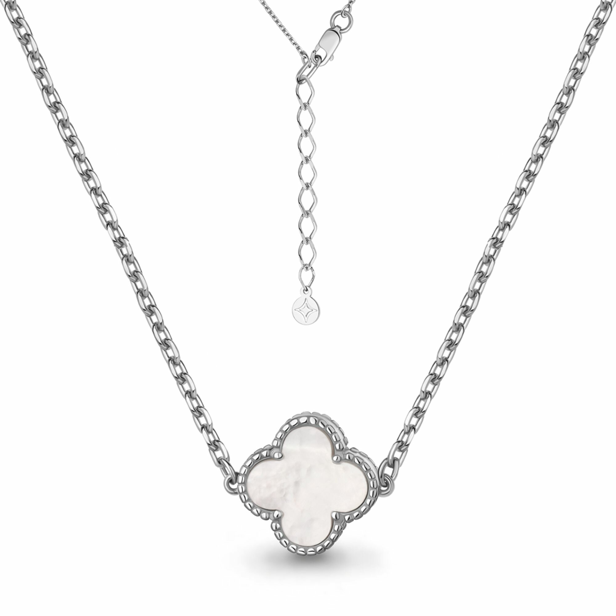 Колье, серебро, 925 проба, родирование, перламутр