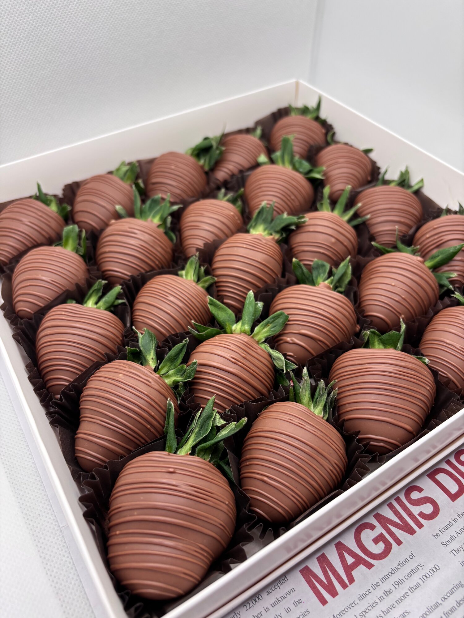 Подарочный набор Choco_Choco "Клубника в шоколаде", клубника 25 штук, в шоколаде, молочный шоколад