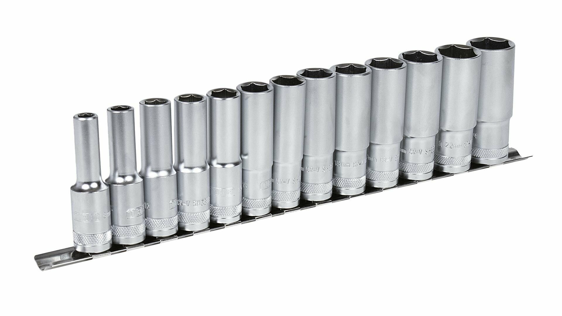 TIREI Набор головок 6-гранных 1/2" на металлической планке, 13шт SH3B11S