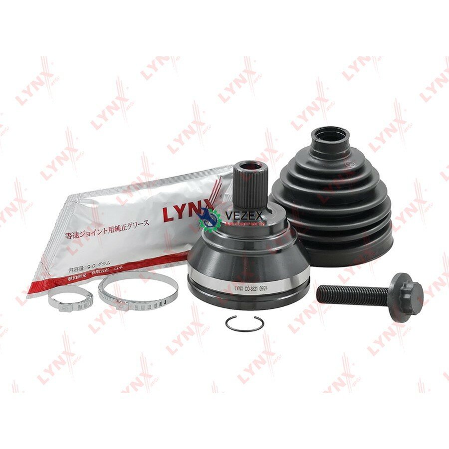 LYNXAUTO CO-3821 ШРУС наружный подходит для AUDI A3 1.9D-2.0D 03-12, SKODA Octavia(1Z) 2.0D 06-13, VW Caddy III 2.0D 10-15, VW Golf V 1.9D-2.0D 03-08 / Jetta III-IV 2.0-2.5 06 / Passat 2.0-2.0D 05-10 / To CO-3821