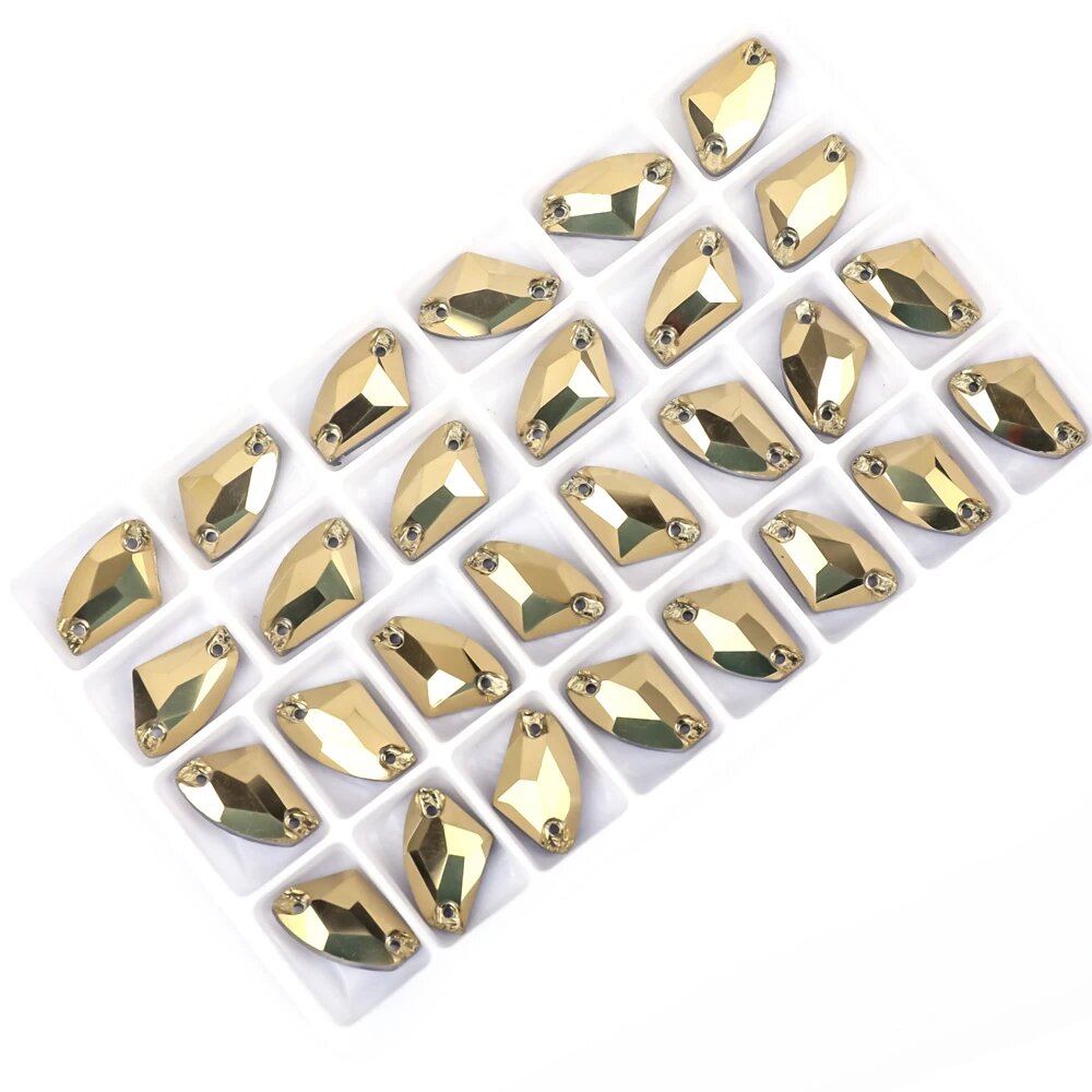 Стразы стеклянные 9x14mm, aurum, 48шт