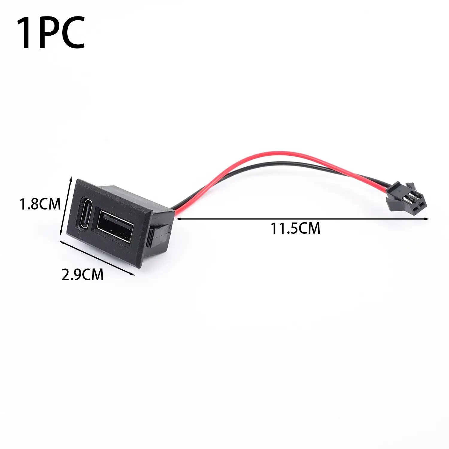 USB гнездо с кабелем, 1pcs