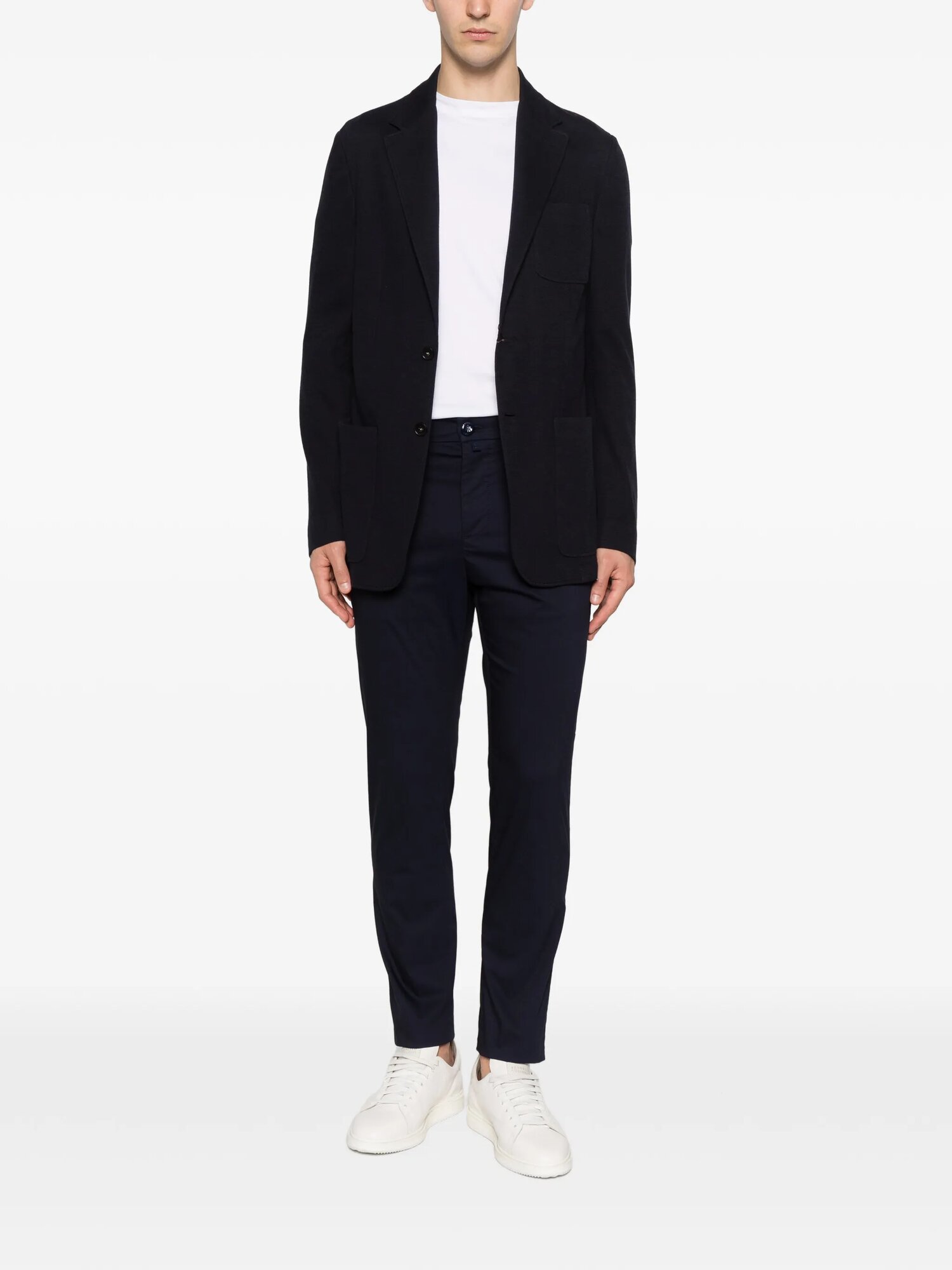 Куртка Canali Notched-lapel patch-pocket blazer, размер 52, blue — фото 1