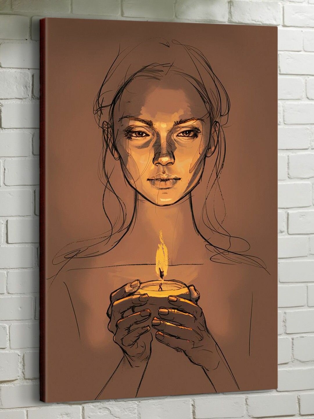 "Несущая пламя" - картина на холсте, 60x40 см.