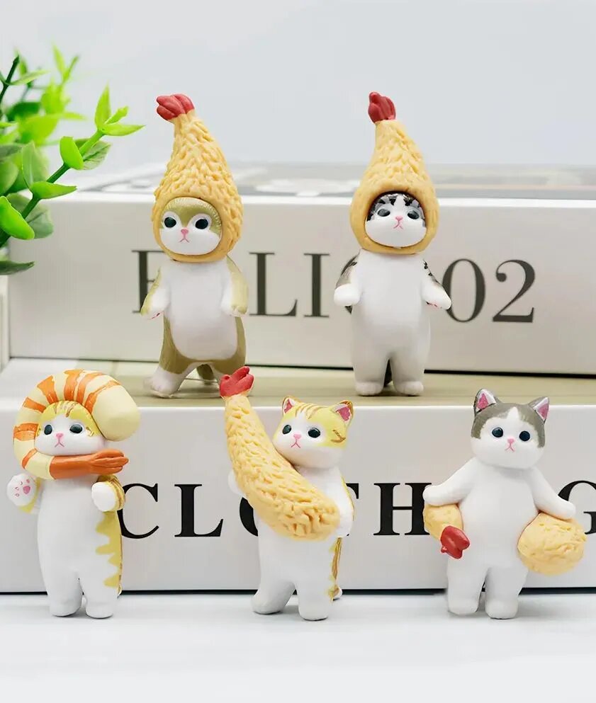Набор фигурок котики Мофусанд / Mofusand Cats 5шт (5-7см, пакет)