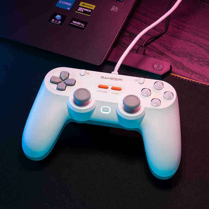 Геймпад проводной GameSir T3 Lite для ПК Steam Switch Android. Датчик Холла, вибрация. Цвета белый, серый. Кабель USB.