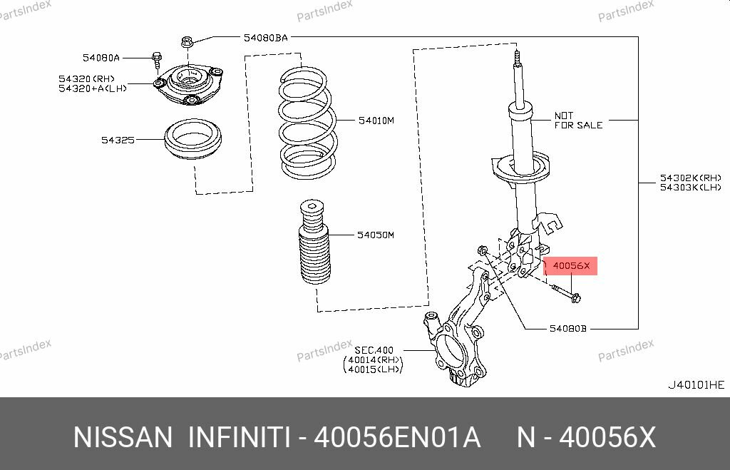 Бoлт автомобильный, NISSAN 40056EN01A