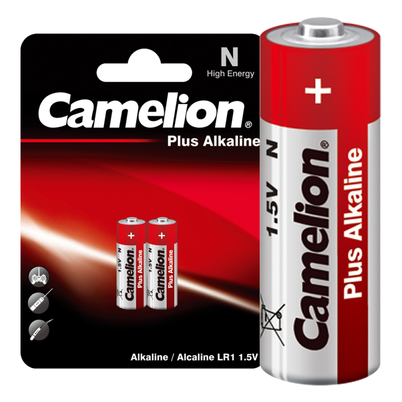 Элемент питания алкалиновый N/LR1 1.5В LR1-BP2 BL-2 (блист.2шт) Camelion 2605
