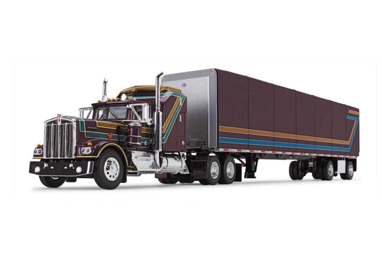 DCP 1:64 Модель грузовика Kenworth W900A с контейнерным прицепом, металлическая коллекционная модель