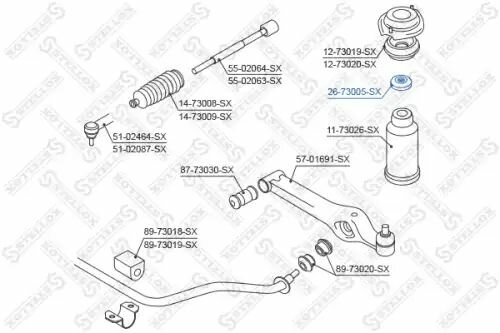 Подшипник опоры аморт. Daewoo Matiz 98- STELLOX 26-73005-SX