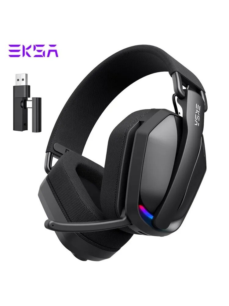 EKSA Наушники с микрофоном, Bluetooth, USB Type-C, фиолетовый