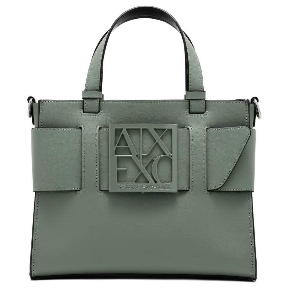 Сумка Armani Exchange, фактура стеганая, зеленый,