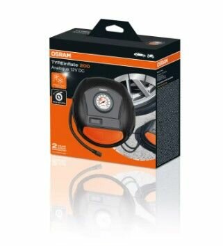 Насос для подкачки шин со сматывающимся кабелем OSRAM Tyreinflate 200