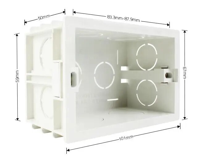 Коробка для выключателя белая, пластик, Color: white-1pc