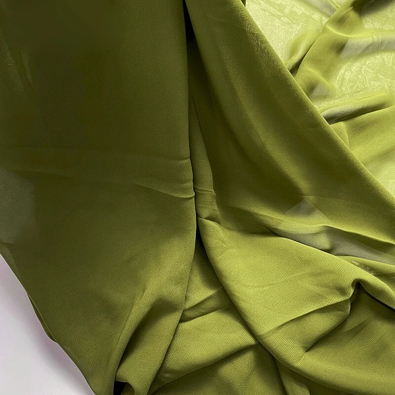 Dusty Blue Soft Chiffon Fabric 100% Polyester 150cm 500x150cm, Green Moss