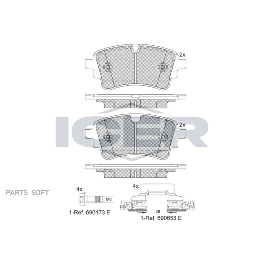 182256-203 Колодки торм. диск. задние Audi A4 (15-) A5 (16-) A6 (18-) A7 (17-) Q5 (16-) Q7 (15-) ICER 182256203