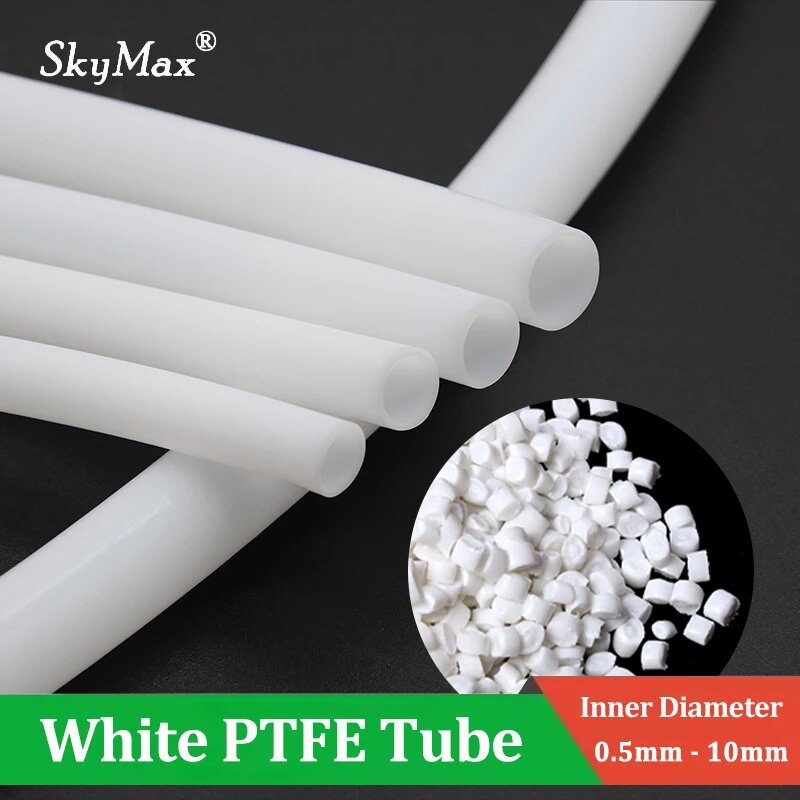 Белая трубка птфэ для 3D-принтера ID 0.8mm x OD 1.6mm, 1 meter