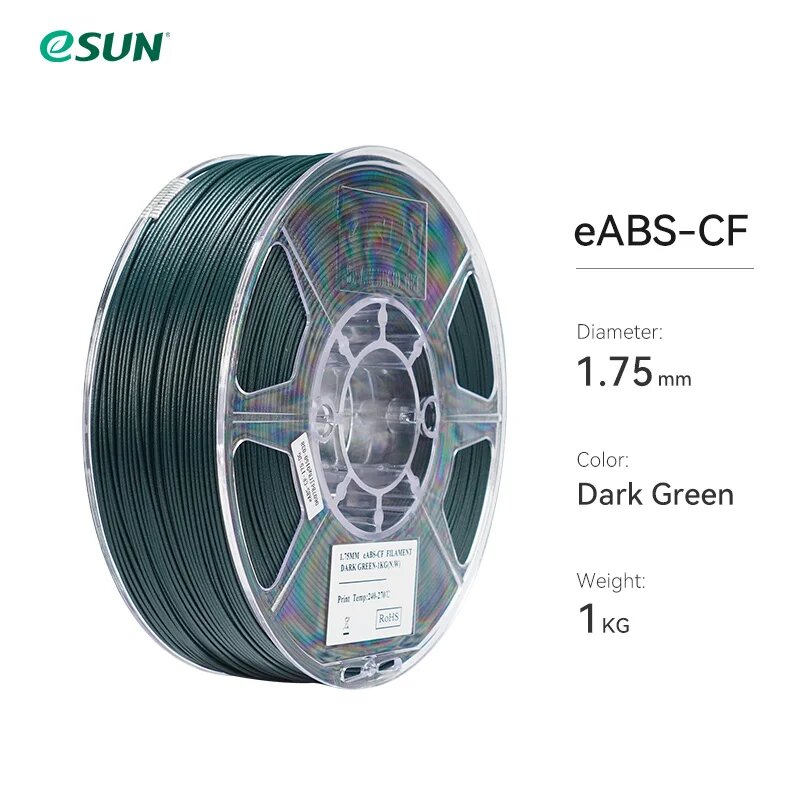 ESUN eABS-CF нить 1.75 мм, Dark Green, 1 кг