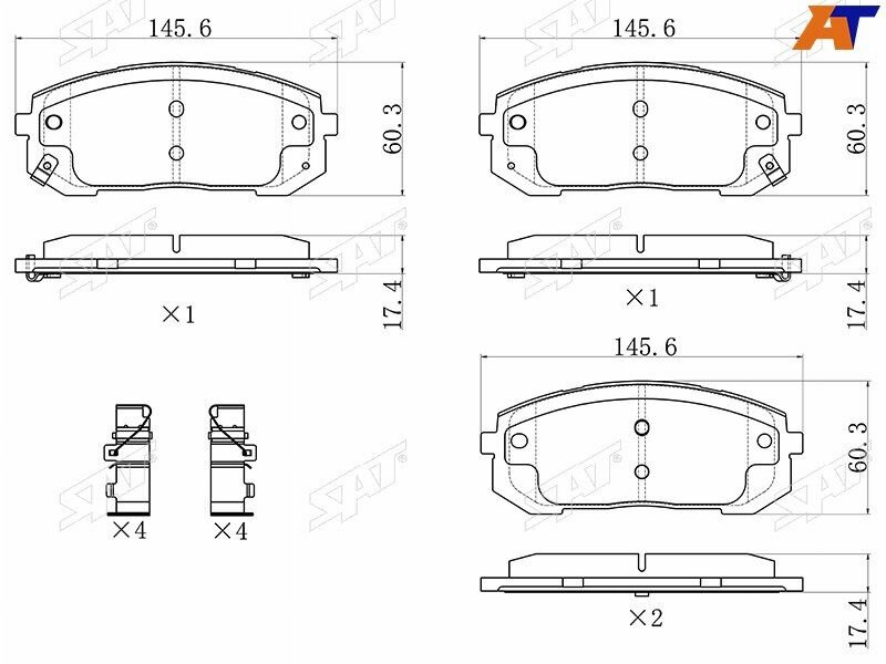 . SAT Тормозные колодки передние для HYUNDAI SONATA 19-/KIA K5 20-