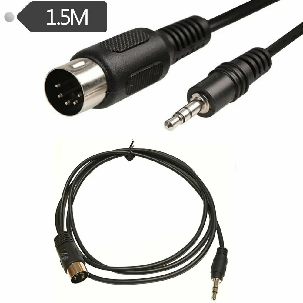 PENGQIAO Аудиокабель 3.5 мм/DIN, 1.5 м, черный матовый