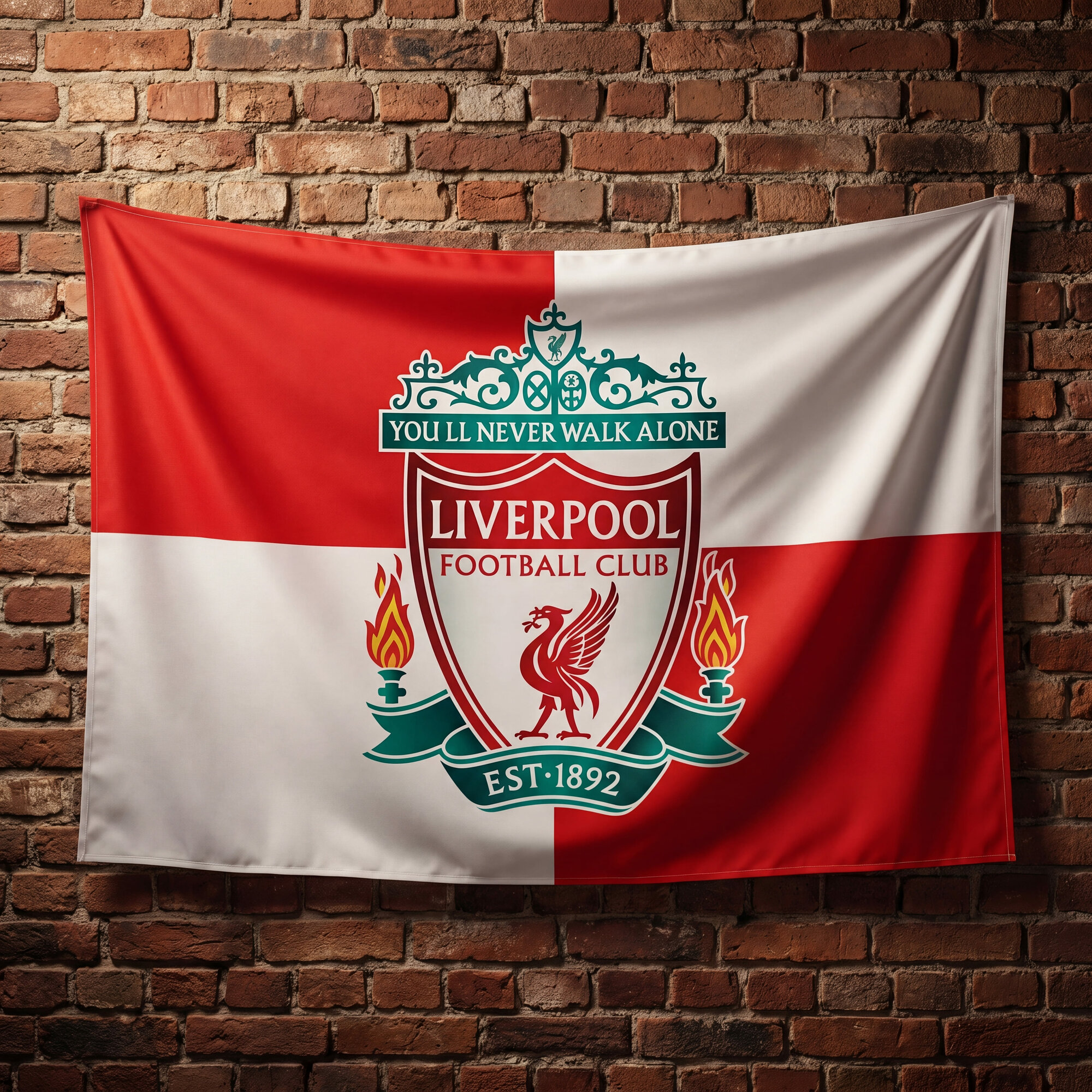 Флаг футбольный клуб Ливерпуль, атрибутика для болельщиков LFC Liverpool