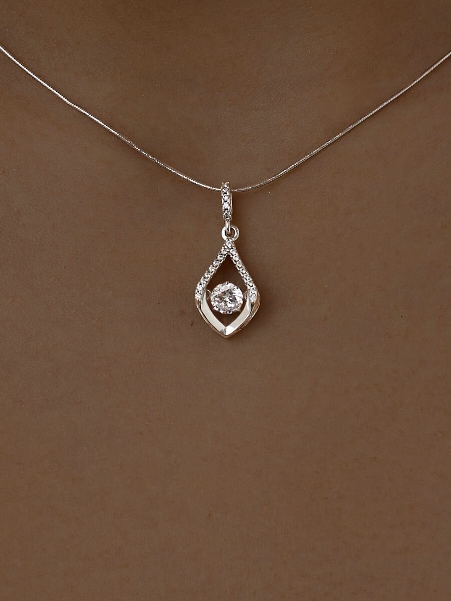 Подвеска JULE, серебро, 925 проба, родирование, фианит