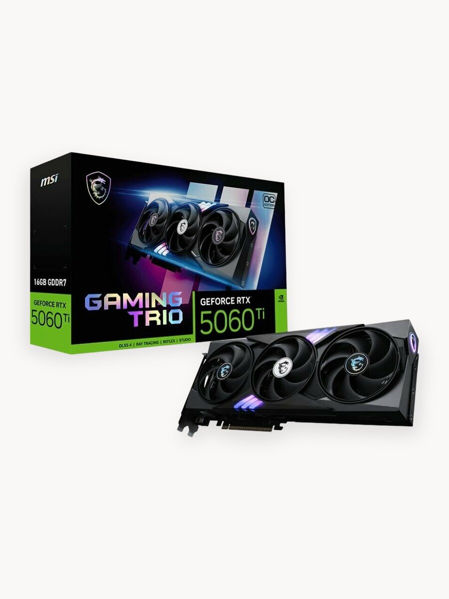 Видеокарта MSI RTX 5060 Ti 16G GAMING TRIO OC 16ГБ, RET