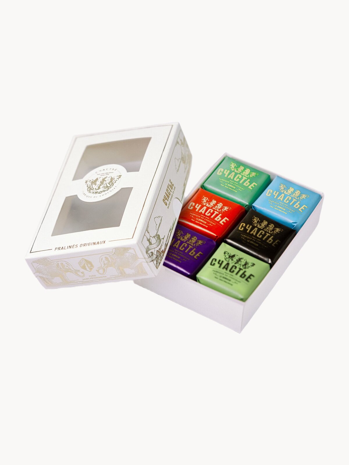 Конфеты ассорти пралине счастье в шоколаде, набор из 6 конфет 300 г, набор №3