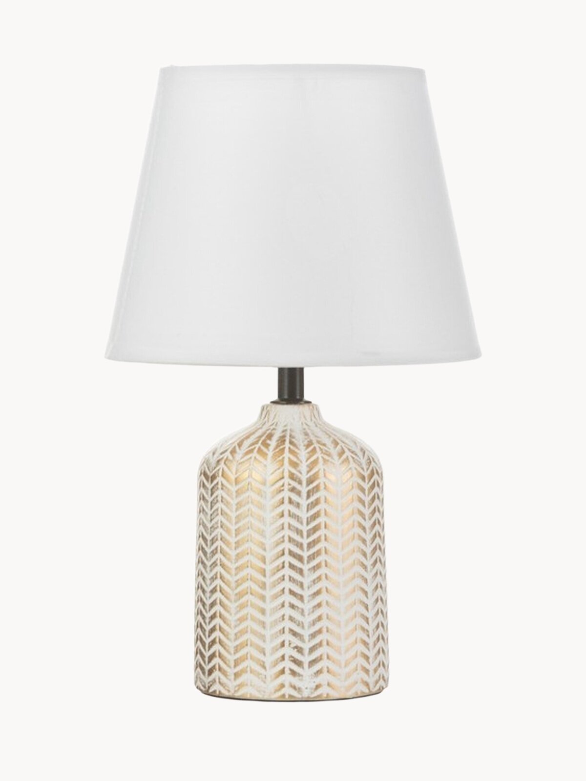 Настольная лампа RISALUX «Берта», E27, 40Вт, бело-золотая, керамика, абажур, 20x20x32 см