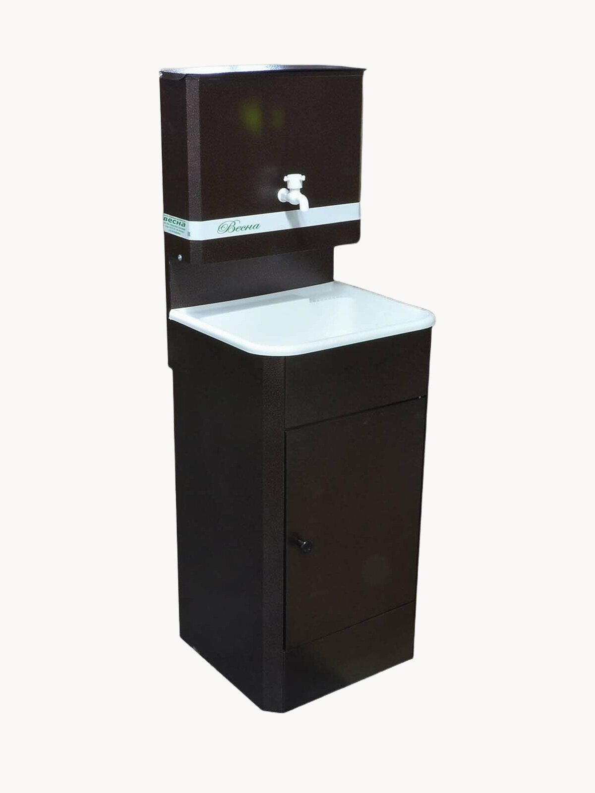 Умывальник дачный "Весна" мини без подогрева, тумба, пластмассовая мойка, цвет медь