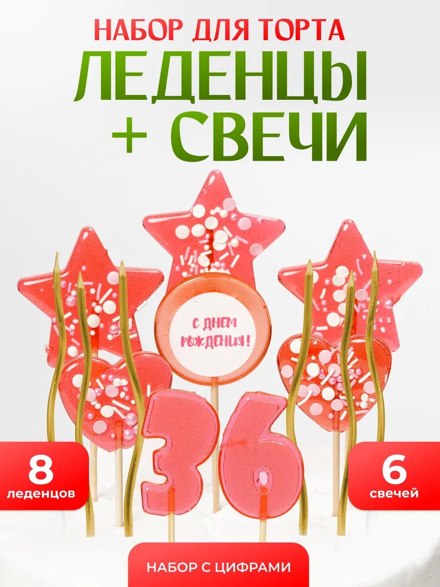 Свечи для торта. Цифра 36