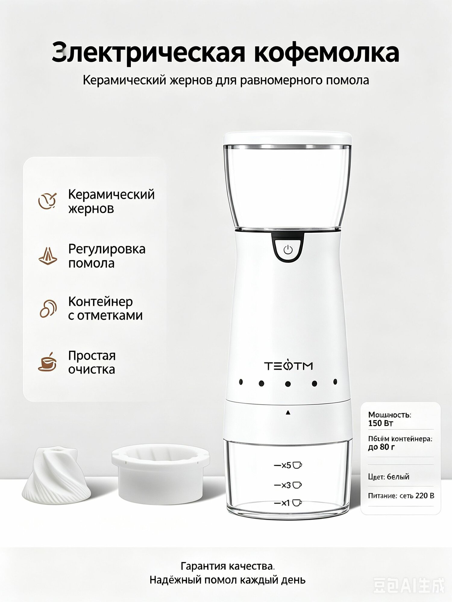 Кофемолка 4Cc2Le 1200 Вт, объем 1000 г