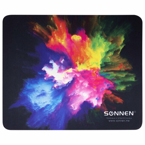 6 шт. Коврик для мыши SONNEN "EXPLOSIVE", резина + ткань, 220х180х3 мм, 513291
