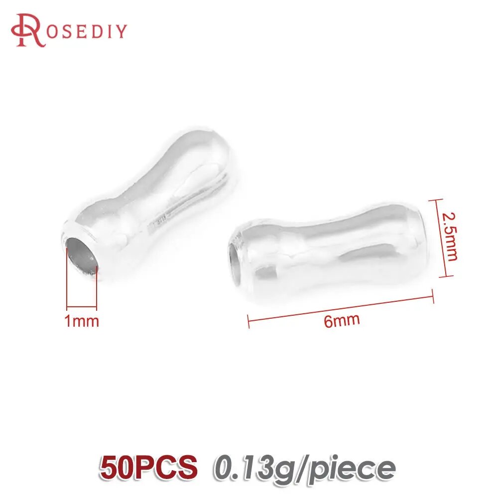 Латунные бусины-разделители формы талии для браслетов Rosediy Белый, 46722-Silver Color