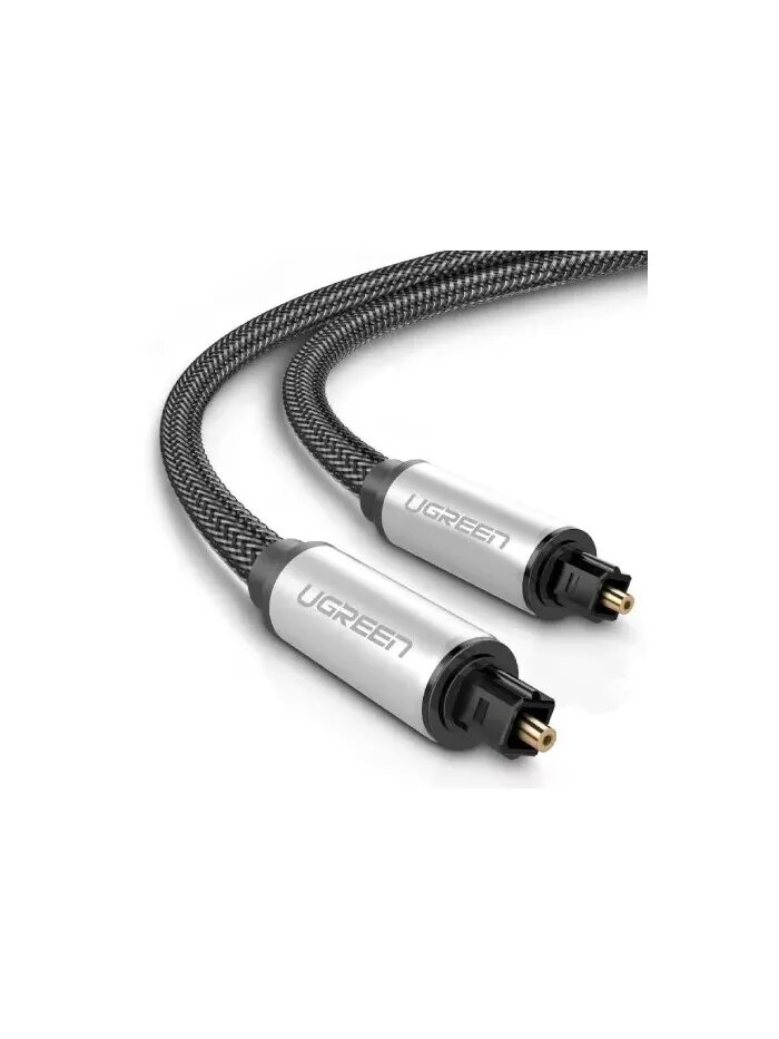 Кабель UGREEN AV108 10539_ Toslink Optical Male To Male Audio Cable. Длина: 1м. Цвет: серебристо-черный